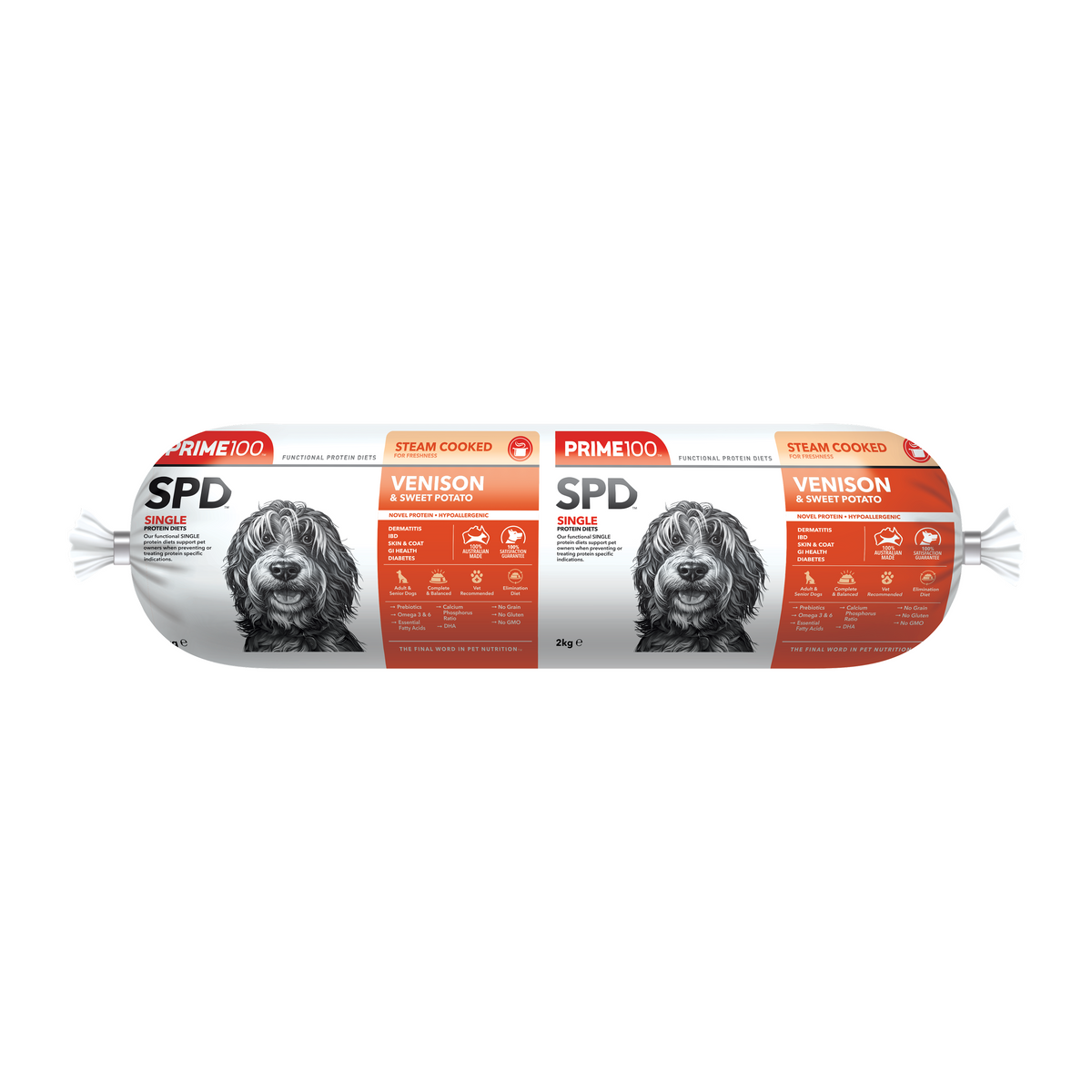 SPD™ Fresh Roll Venison & Sweet Potato 2kg | Prime100