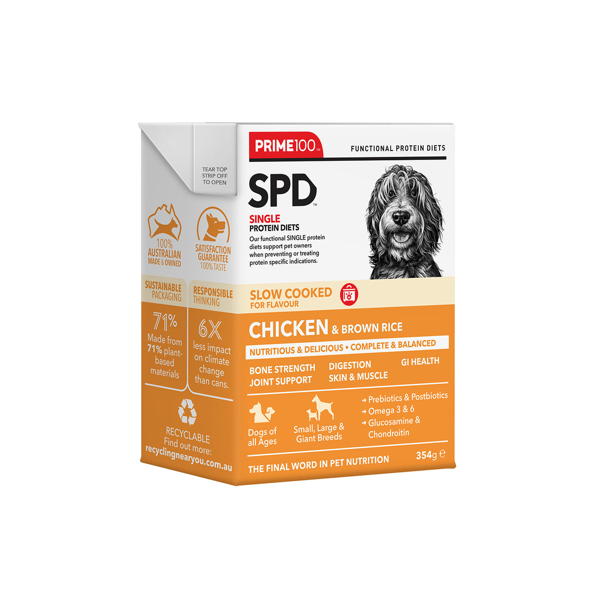 SPD™ Slow Cooked Chicken & Brown Rice 354g | Prime100