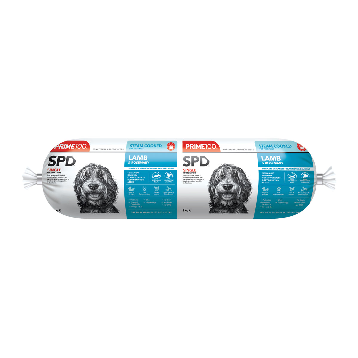 SPD™ Lamb & Rosemary Dog Food Roll 2kg | Prime100